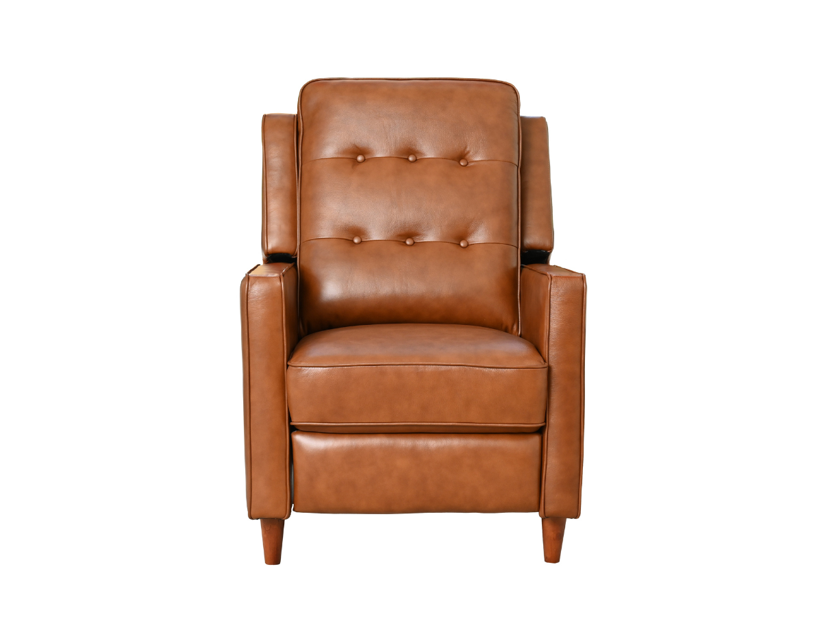 Holloway Mid-Century Leather Recliner, Camel – Abbyson.com