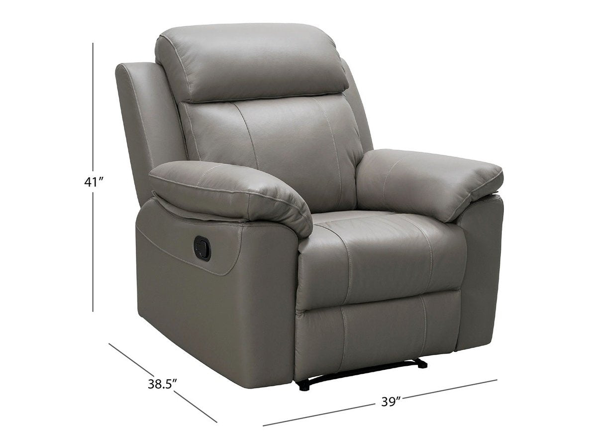 Abbyson Braylen Top Grain Leather Reclining Sofa and Recliner Set Dark Brown